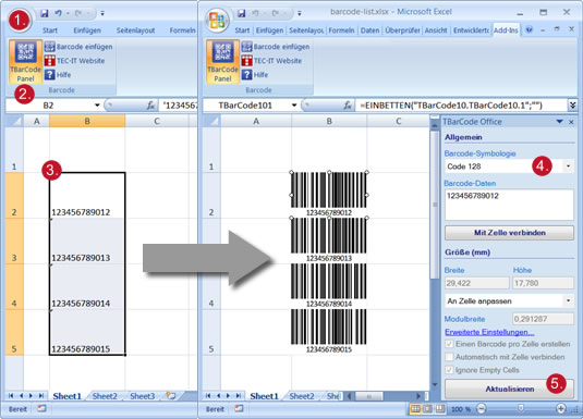 Barcode Add In Für Microsoft Excel Strichcodes In Excel Erstellen
