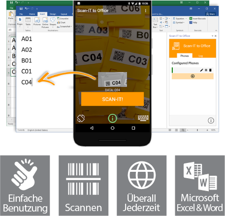 Apps für mobile Datenerfassung, Inventur, Barcodes, Bluetooth, RFID ...