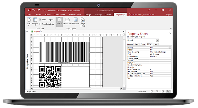 TBarCode SDK: Barcode Software for Microsoft Access Reports and Forms